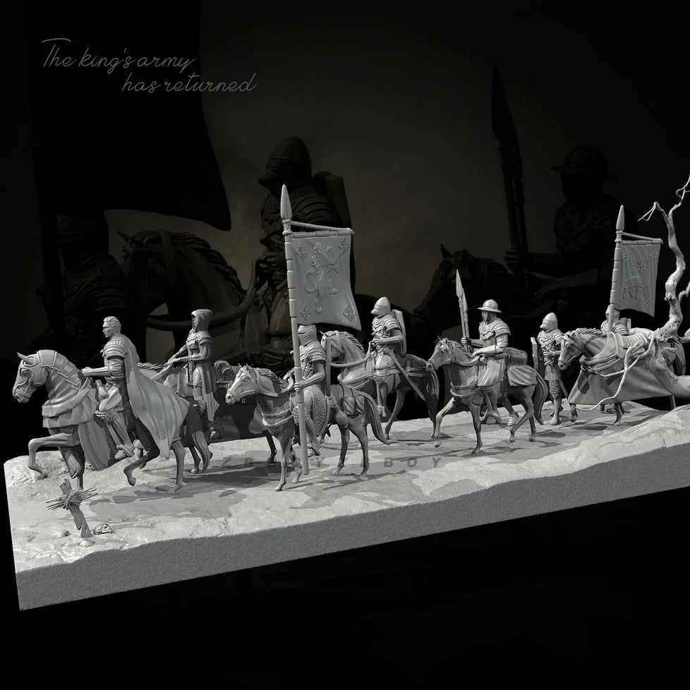 38mm & 50mm Medieval Mounted Column Diorama | The King's Army Resin Se ...