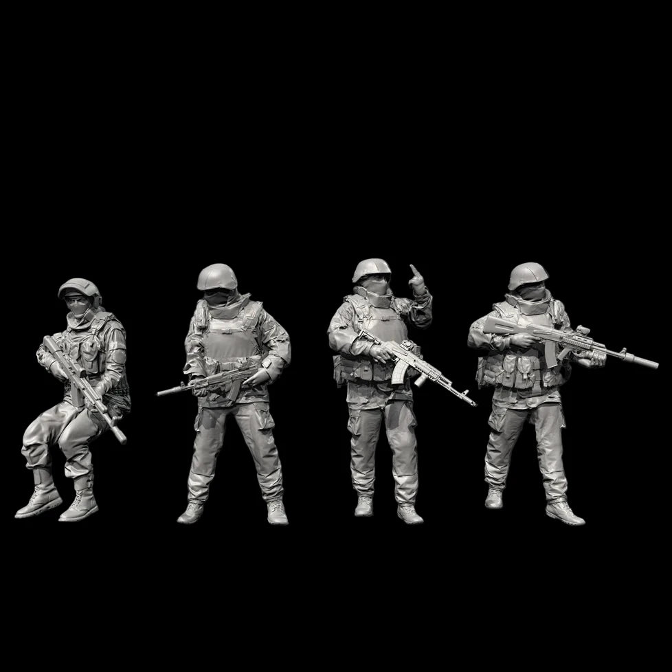 1/72 Resin model kit for winter gas station (4 soldiers) colorless sel ...